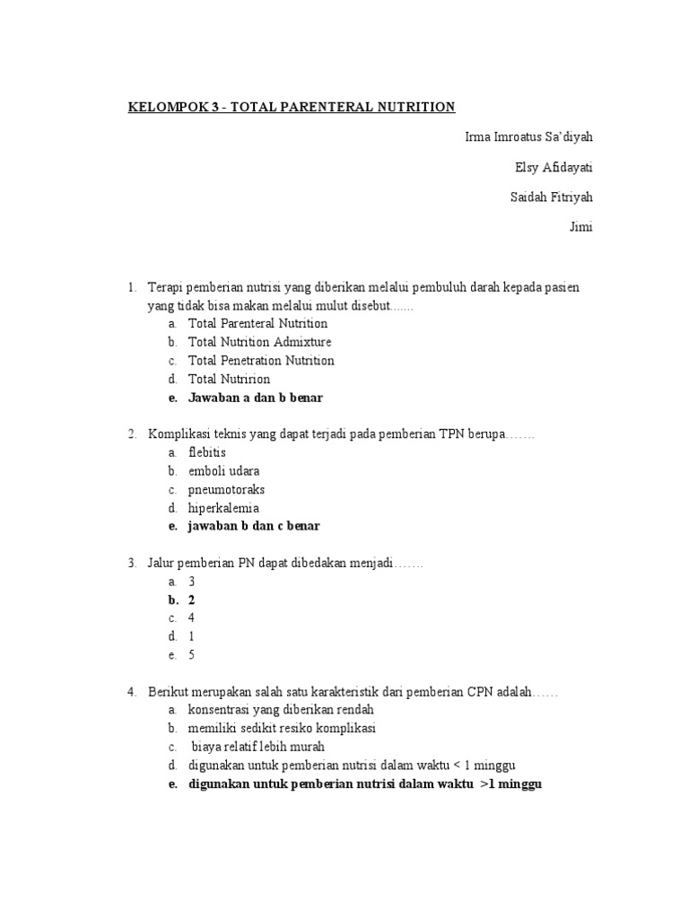 KLP.3.A - Total-Parenteral-Nutrition | PDF