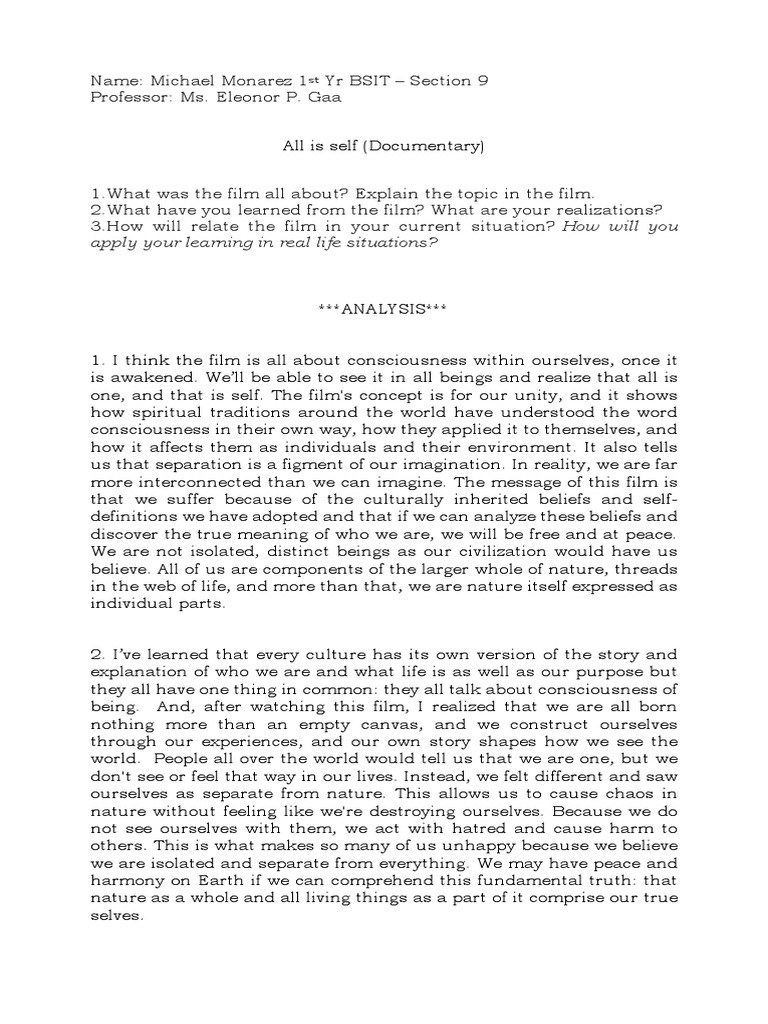 All Is Self | PDF | Consciousness | Self