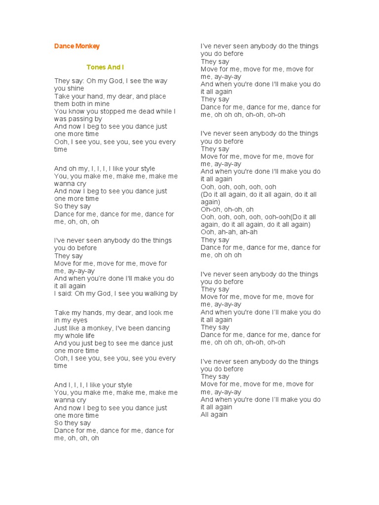 Dance Monkey | PDF