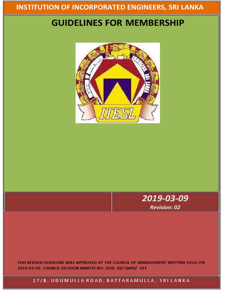 Guideline To Membership - 2019 | PDF | Engineer | Engineering
