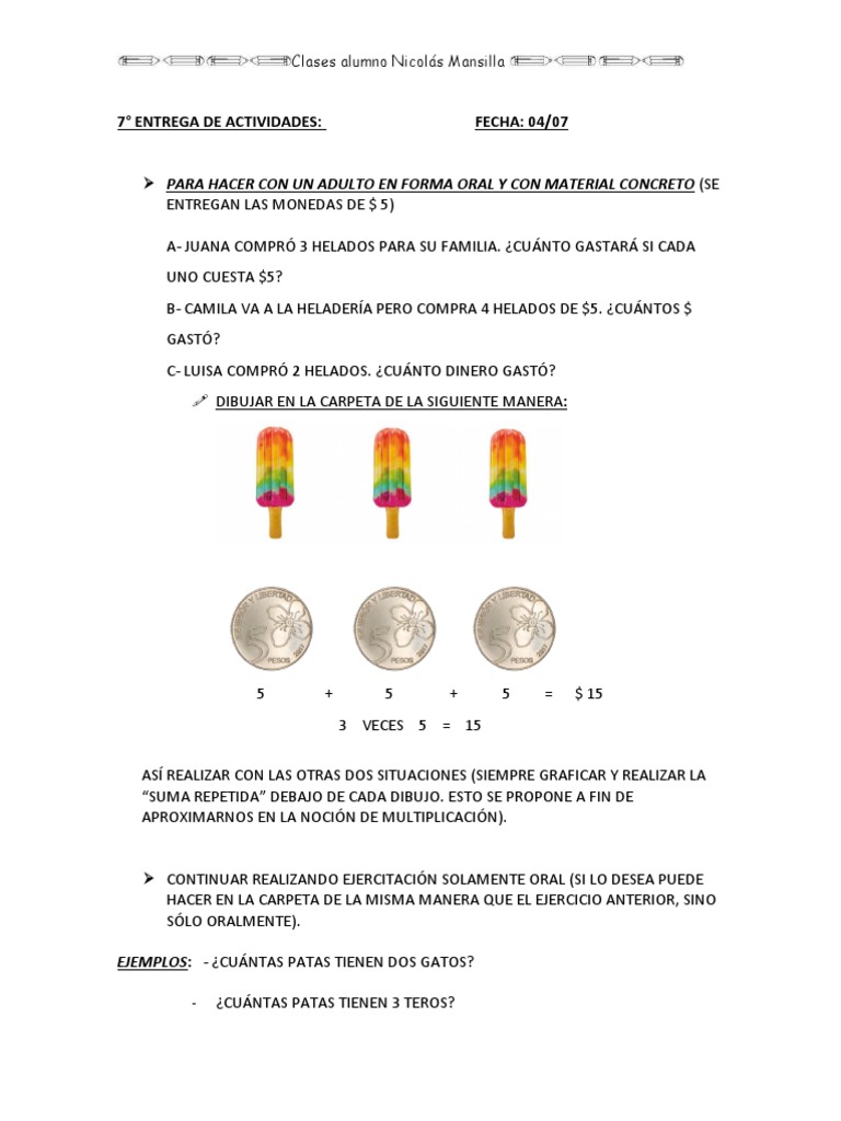 Sumas Repetidas - Idea de Multiplicación | PDF