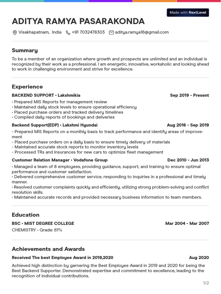 Backend Support Specialist Resume | PDF | Business