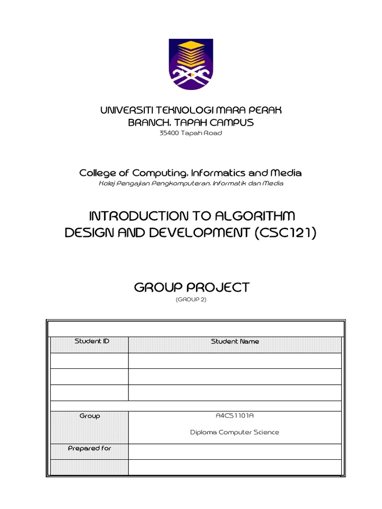 Group Project Csc121 Pdf