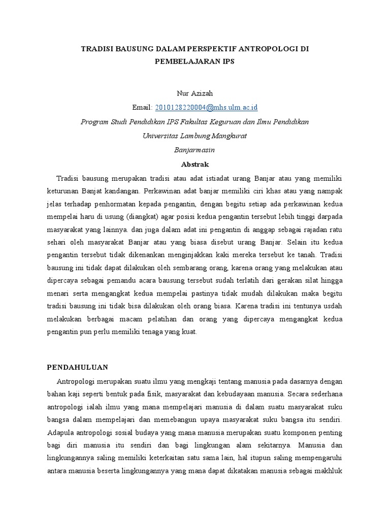 Uas Ilmu Antropologi Dan Pend - Ips | PDF