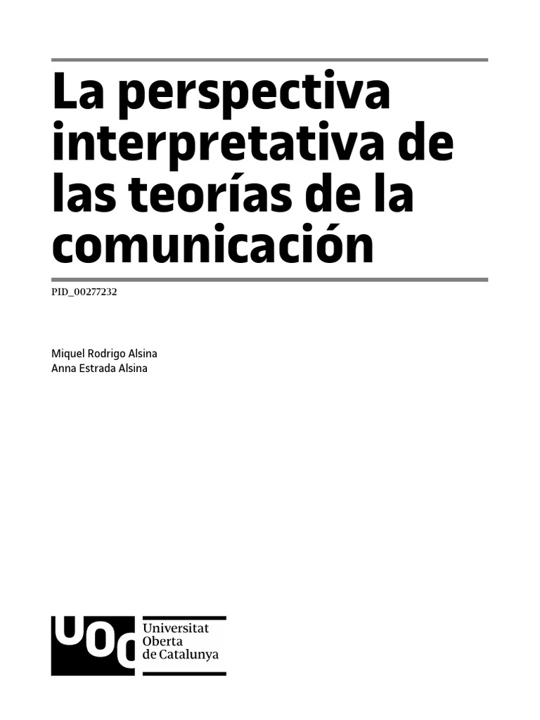 2 - La Perspectiva Interpretativa | PDF | Comunicación | Comportamiento