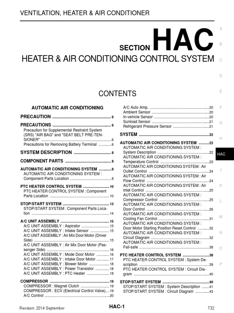Heater & Air Conditioning Control System: Section | PDF | Air Conditioning | Airbag