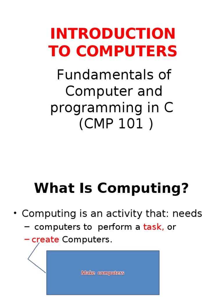 CMP 101 Set 1 Intro | PDF | Computer Data Storage | Input/Output