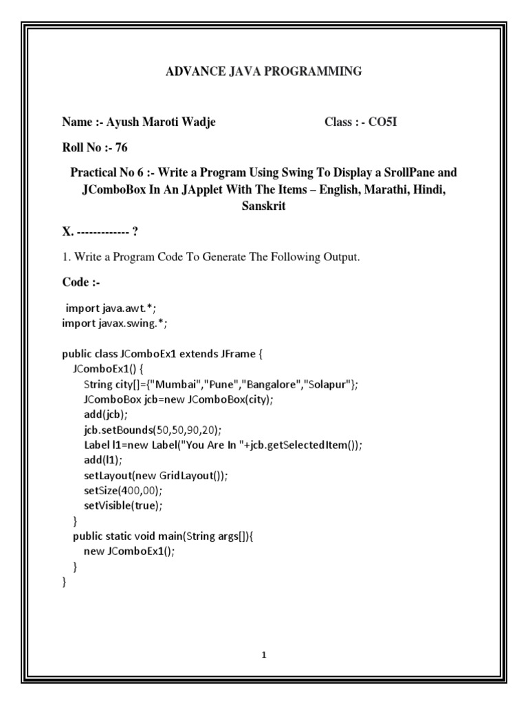 Ayush Practical No 6 | PDF