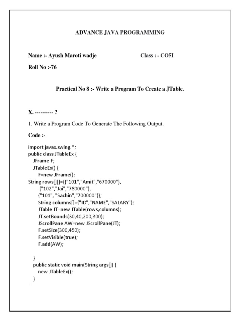 Ayush Practical No 8 | PDF