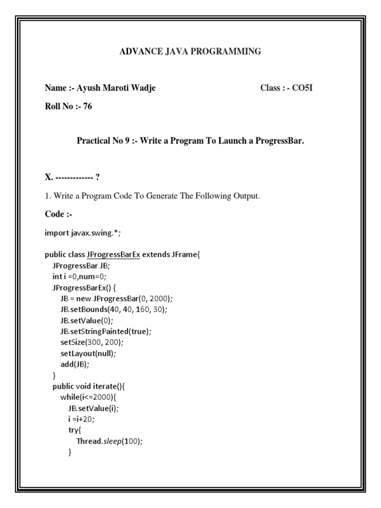 JProgressBar Implementation in Java | PDF