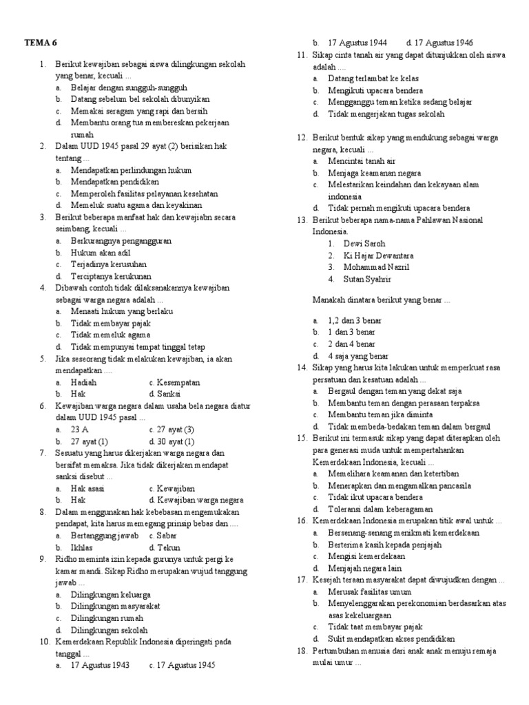 TEMA 6 Semester 2 Kelas 6C | PDF