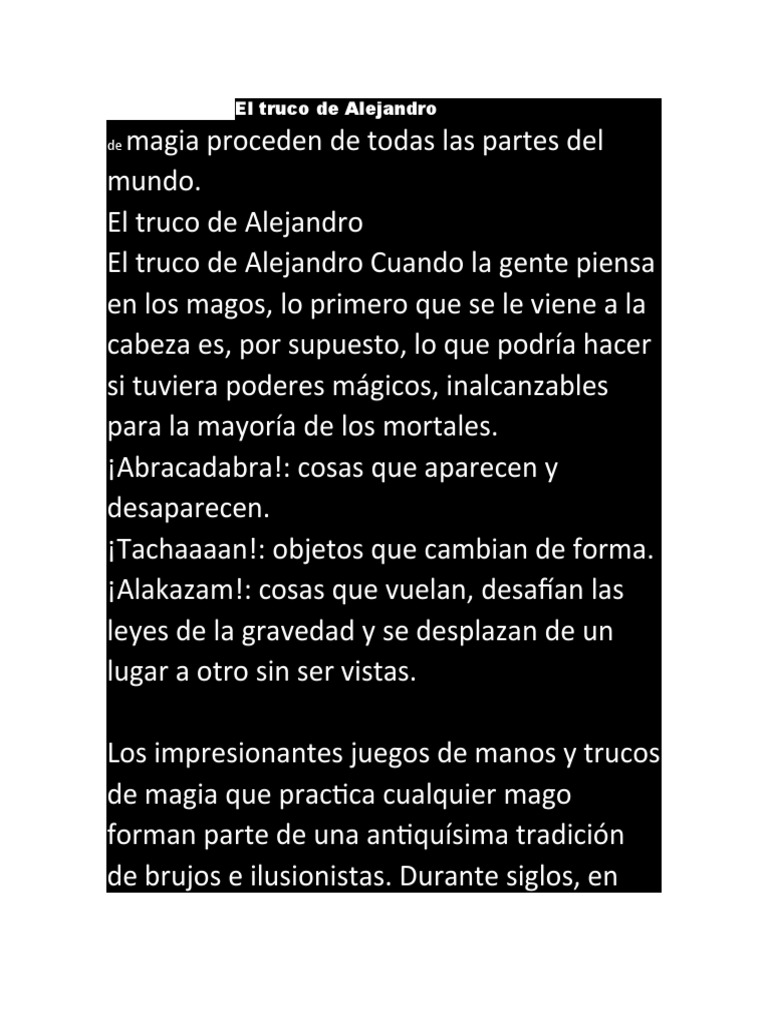 El Truco de Alejandro | PDF