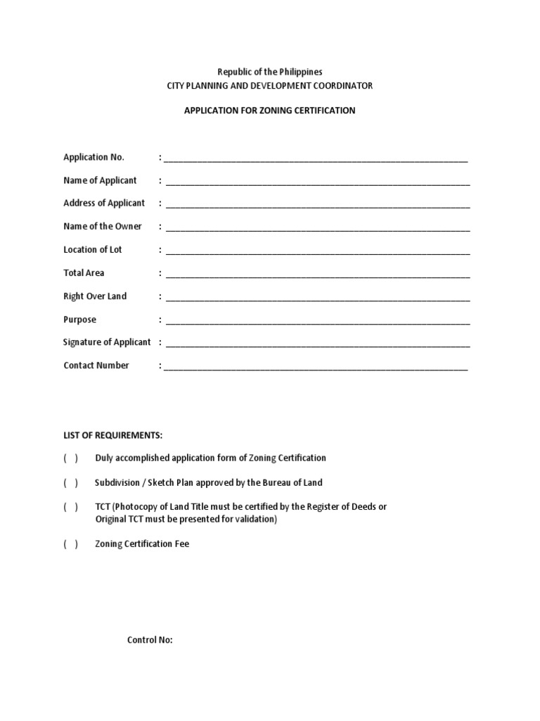 Zoning Certification Application Guide | PDF