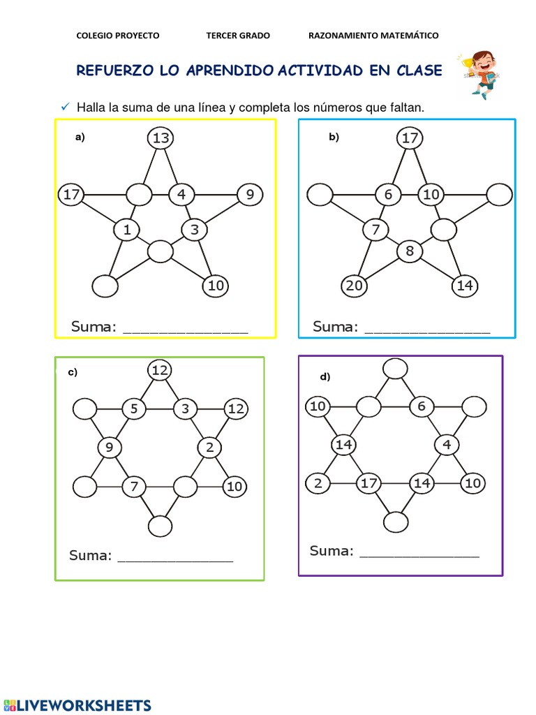 Completa las Sumas y Números Faltantes | PDF