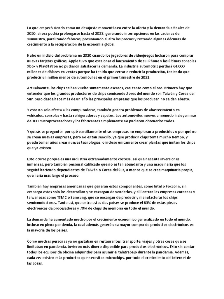 Por Qué Hay Un Problema Con Los Chips en El Mundo | PDF | Circuito ... Por Qué Hay Un Problema Con Los Chips en El Mundo | PDF | Circuito ...
