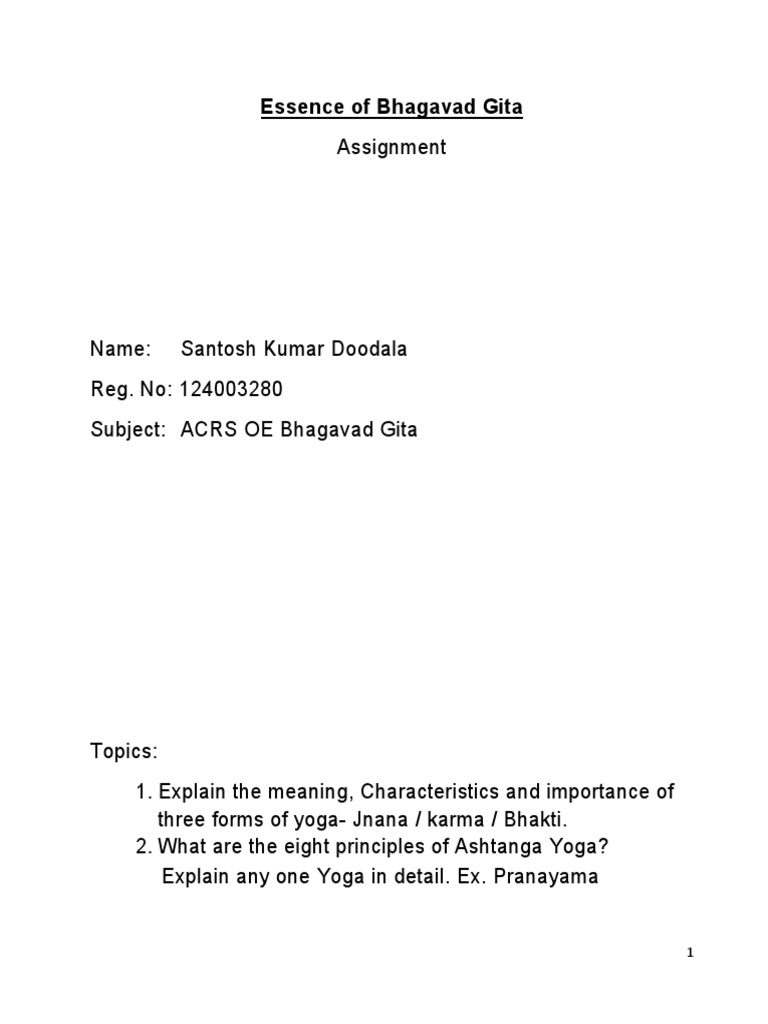 Three Forms Of Yoga Jnana Karma Bhakti And Asthanga Yoga Pdf