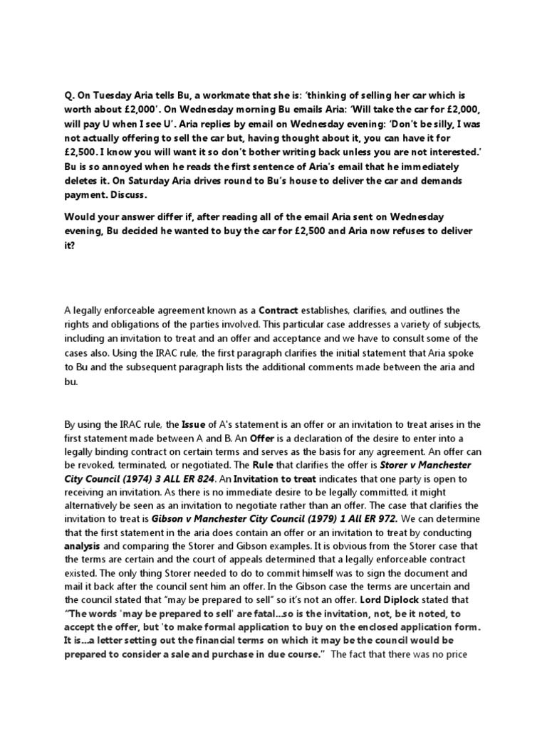 Contract Assignment No | PDF | Offer And Acceptance | Civil Law (Legal ...