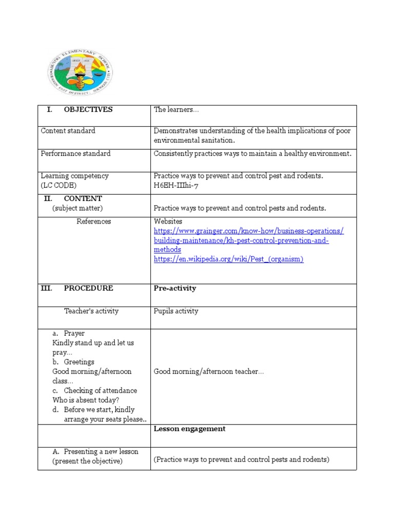 Preventing Pests and Rodents: A Lesson Plan for Maintaining ...