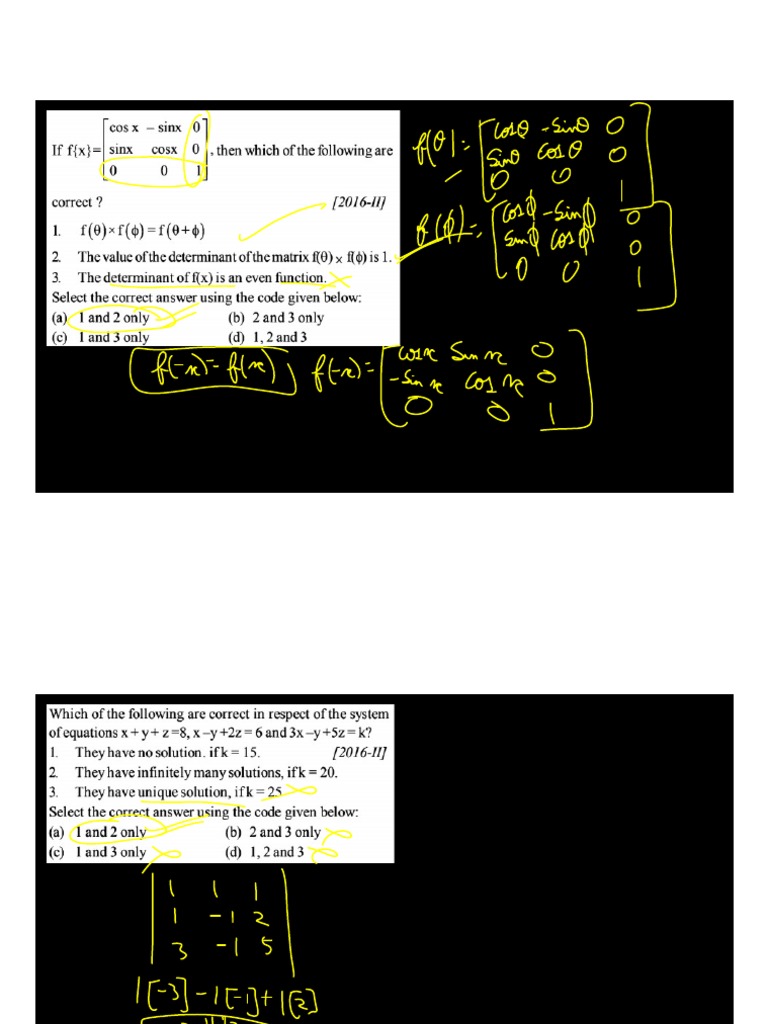 Matrices and Determinants - Pyq's - Part 1 | PDF Matrices and Determinants - Pyq's - Part 1 | PDF