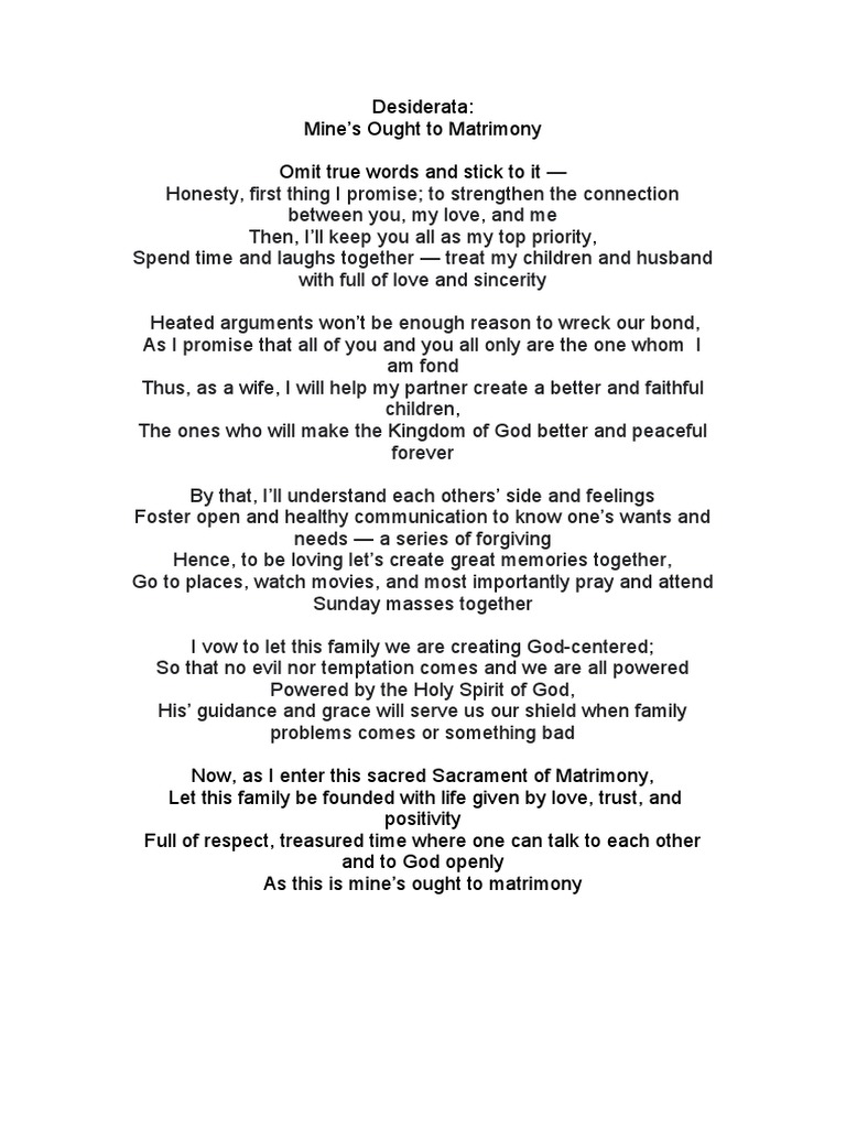 DESIDERATA | PDF