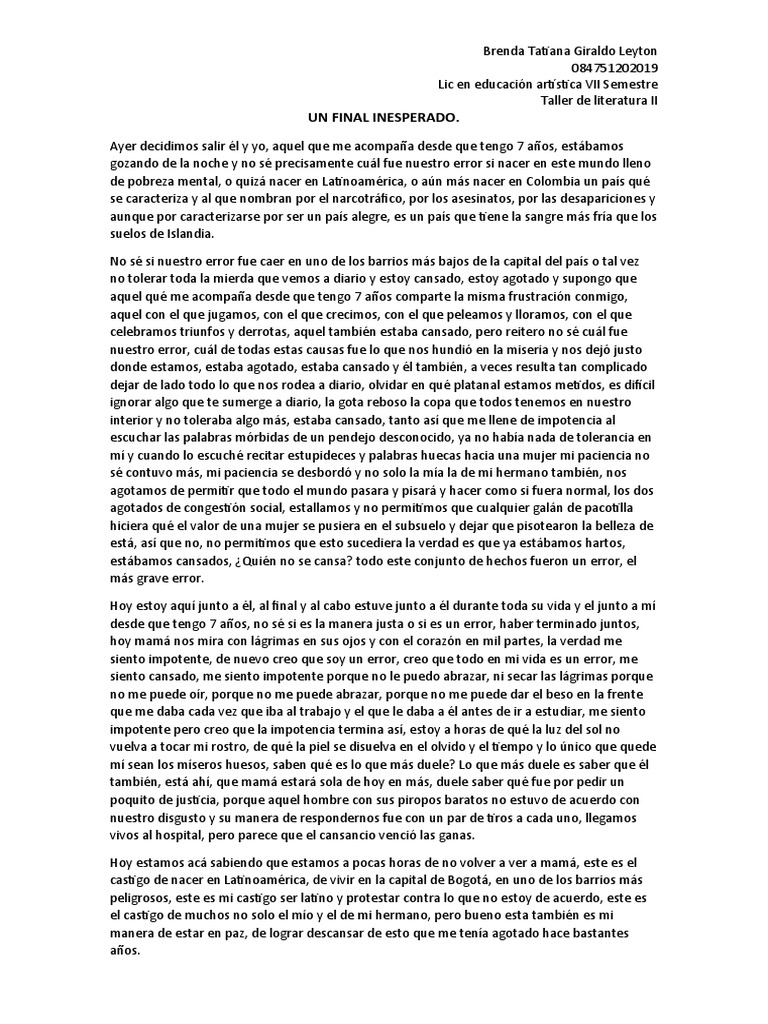 Un Final Inesperado | PDF