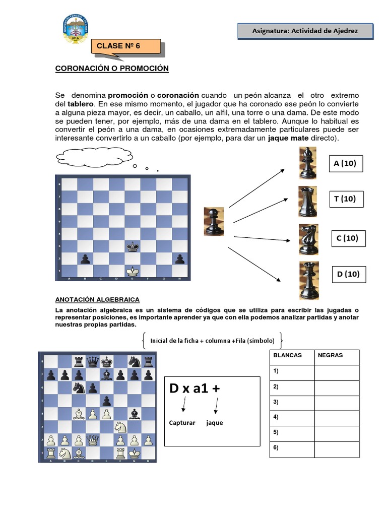 6 Clase Coronacion y Practicas Objetivas | PDF | Ajedrez | Teoría del ajedrez