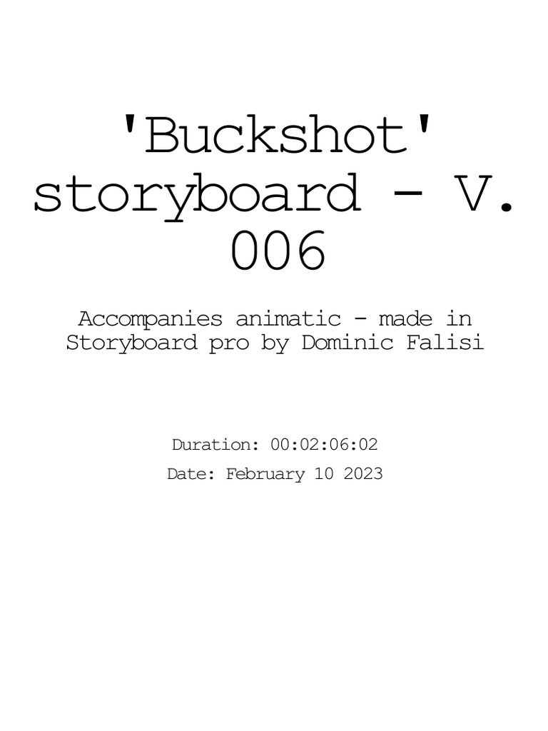 Buckshot StoryBoard ForPrinting | PDF