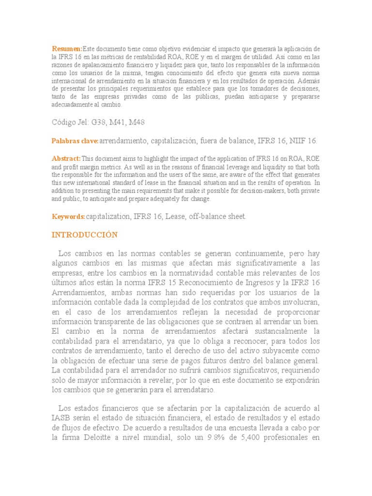 Resumen Niif 16 | Descargar gratis PDF | normas internacionales de ...