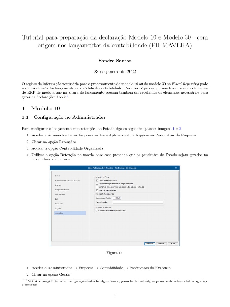 Guia passo-a-passo para configurar a geração automática dos modelos 10 ...