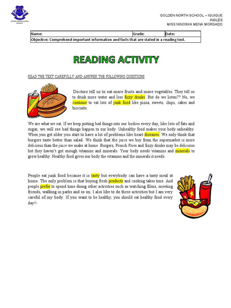 Reading Comprehension 7th Grade | PDF