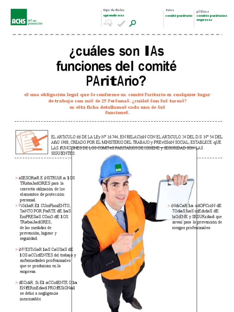 Comités paritarios: funciones y tareas clave | PDF