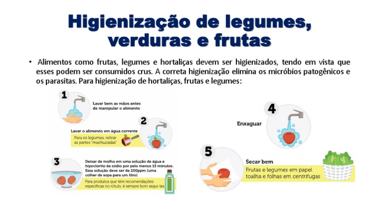 IT - Higienização de Legumes, Verduras e Frutas | PDF