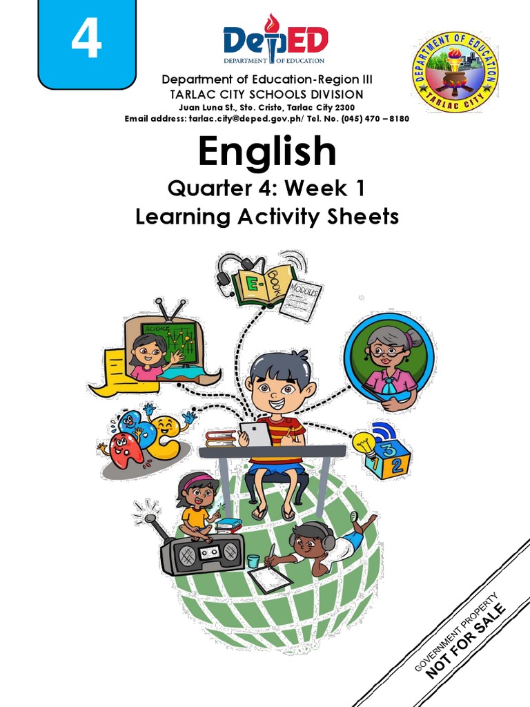 English: Quarter 4: Week 1 Learning Activity Sheets | PDF | Grammar | Books