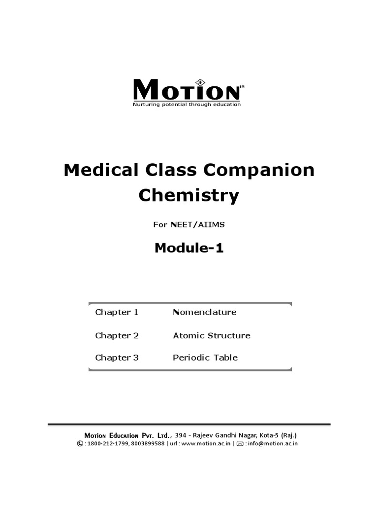 Medical Class Companion Chemistry: Module-1 | PDF | Alkane | Alkene