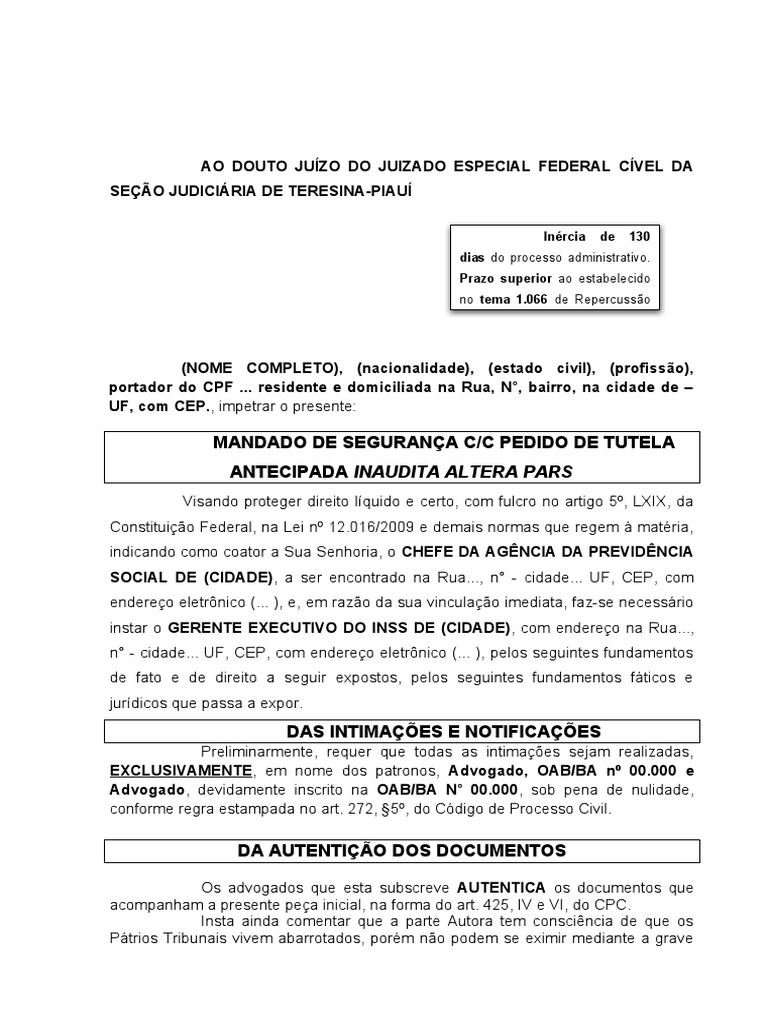 Mandado de Segurança | PDF | Injunção | Mandamus Mandado de Segurança | PDF | Injunção | Mandamus