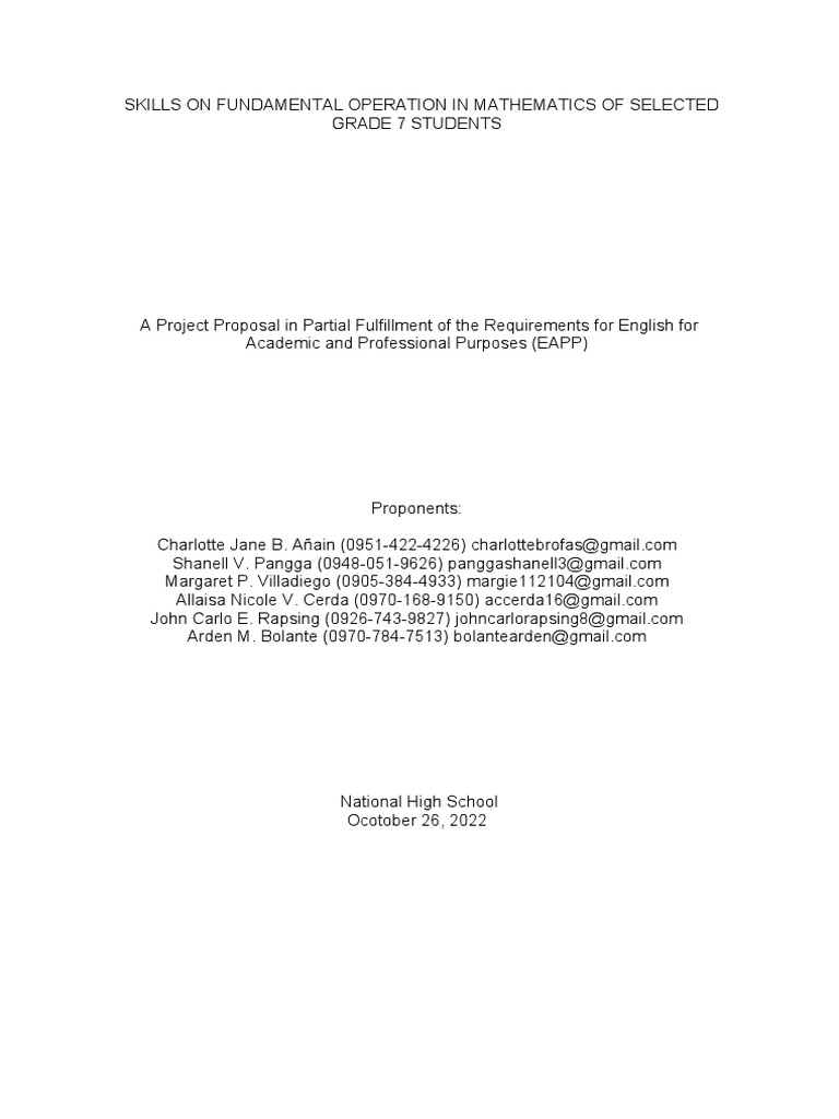 Skills On Fundamental Operation | PDF