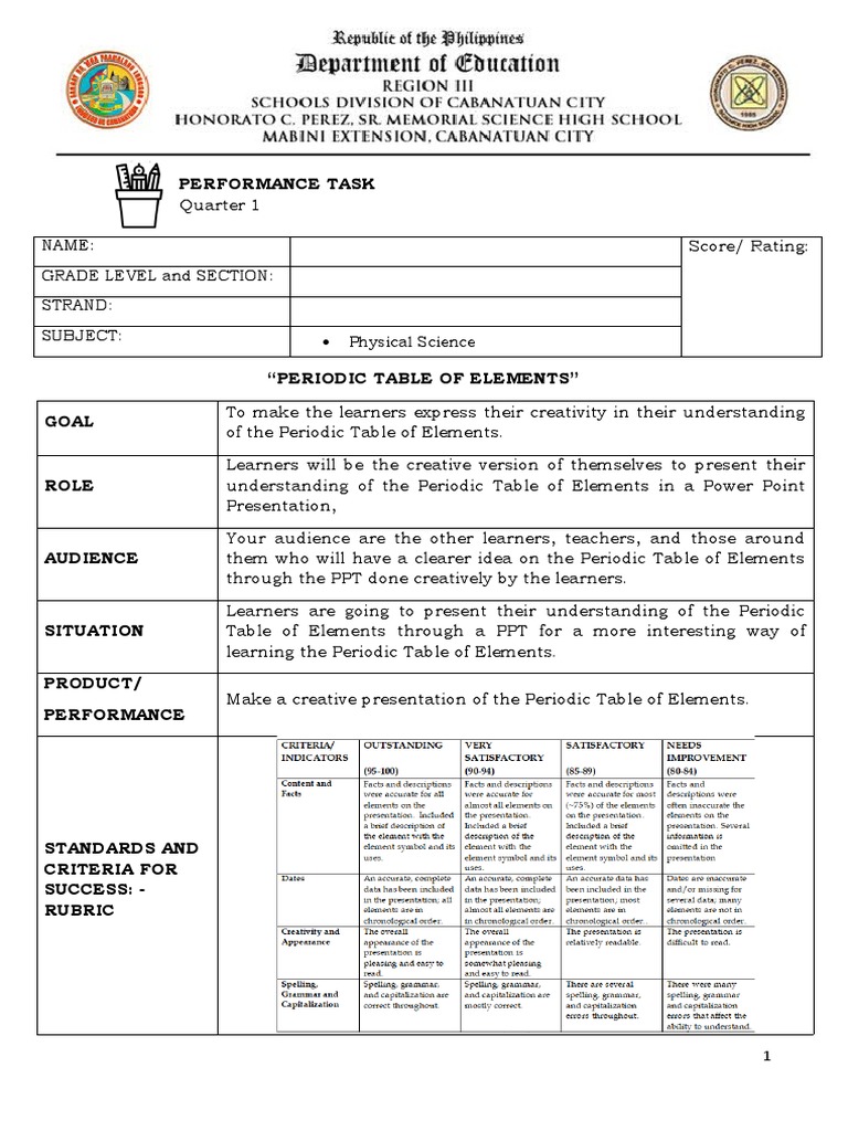 PERFORMANCE-TASK-Physical-Science | PDF | Microsoft Power Point ...