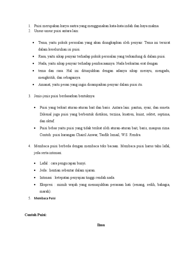 Contoh Puisi: Ilmu | PDF