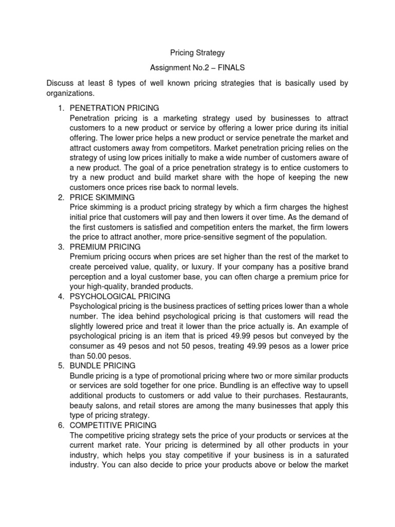 Pricing Strategy | PDF | Pricing | Cost