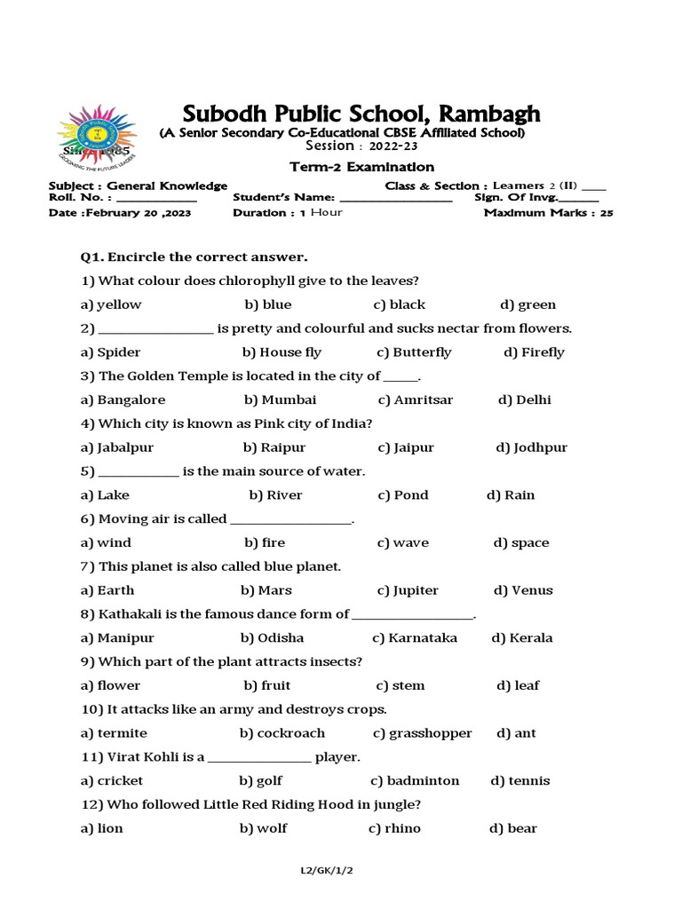 L2 - Final Exam-2 - GK - QP - Jharna Jain | PDF | Planets In Astrology | Planets