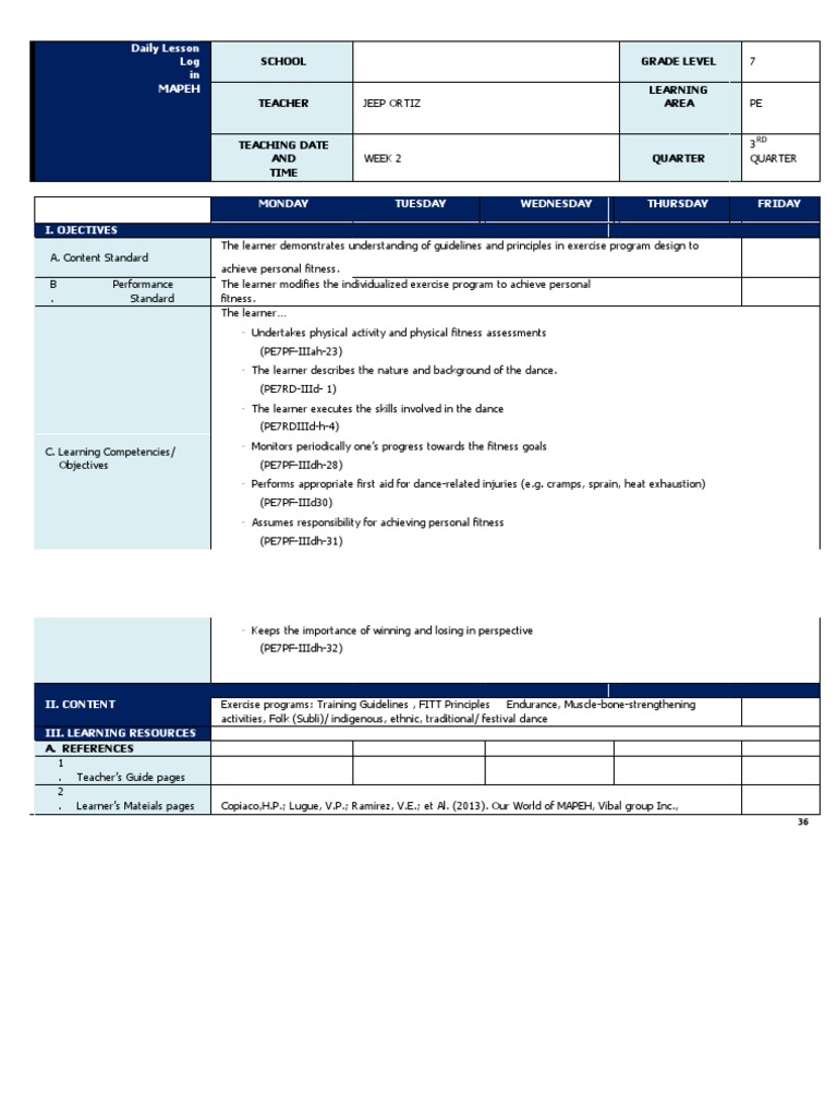 Q3 - DLL - Pe WK2 | PDF | Behavior Modification | Cognition Q3 - DLL - Pe WK2 | PDF | Behavior Modification | Cognition