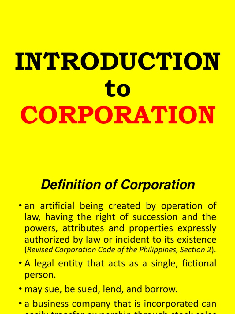 Understanding Corporation Definitions | PDF | Stocks | Corporations