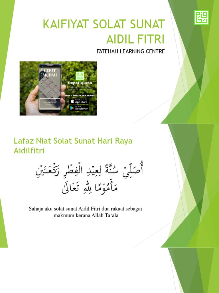 Kaifiyat Solat Sunat Aidil Fitri | PDF