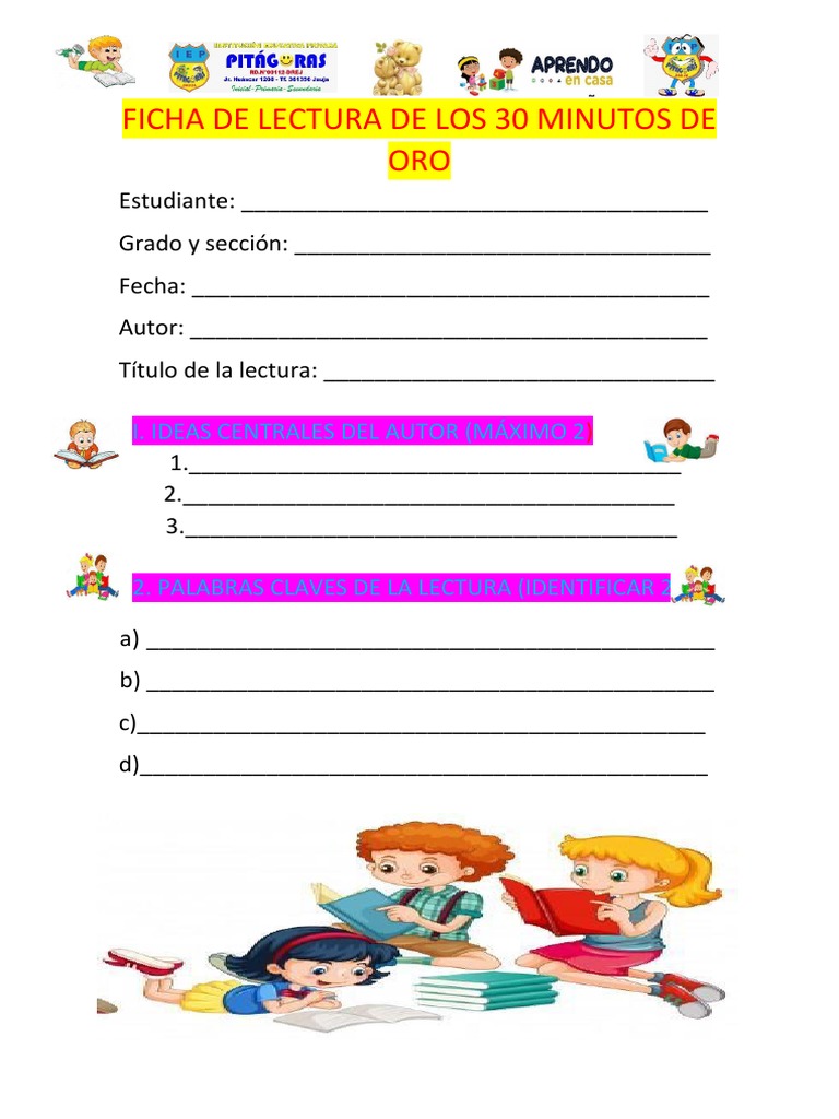 Ficha de Lectura 2022 de Los 30 Minutos de Oro | PDF