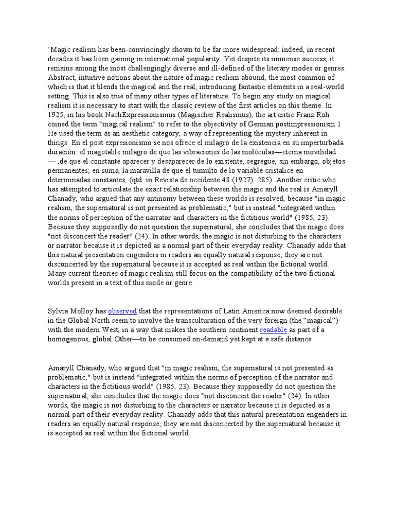 Navigating Definitions and Theories of Magic Realism: A Survey of Critical Perspectives on Its ...