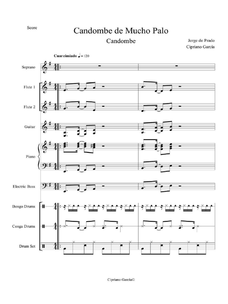 Candombe Del Mucho Palo. Arreglo 1 | PDF