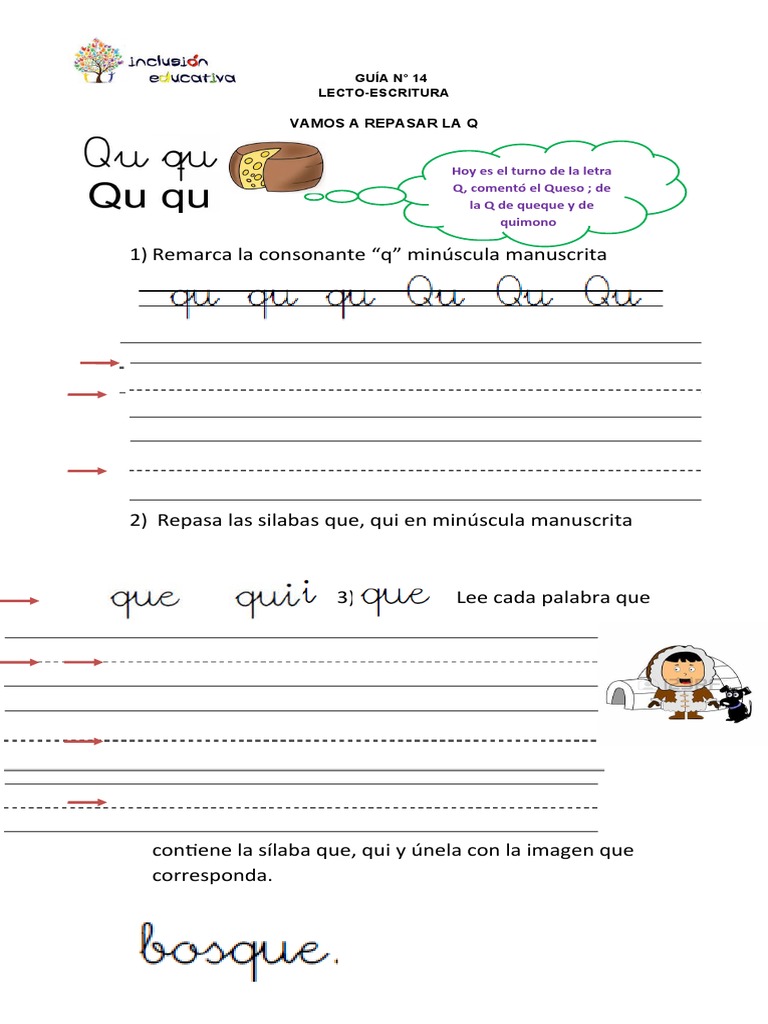 Repasemos la letra Q | PDF