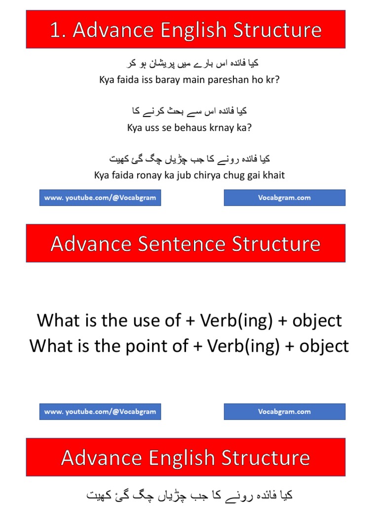 Advance Sentence Structure | PDF