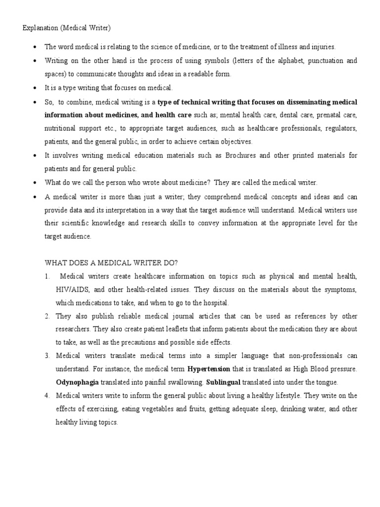 A Comprehensive Overview of Medical Writing: Definitions, Types of ...