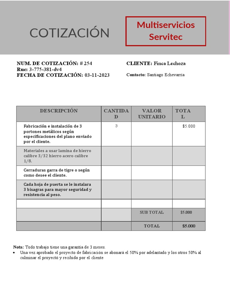 Formato-de-Cotizacion-en-Word | PDF